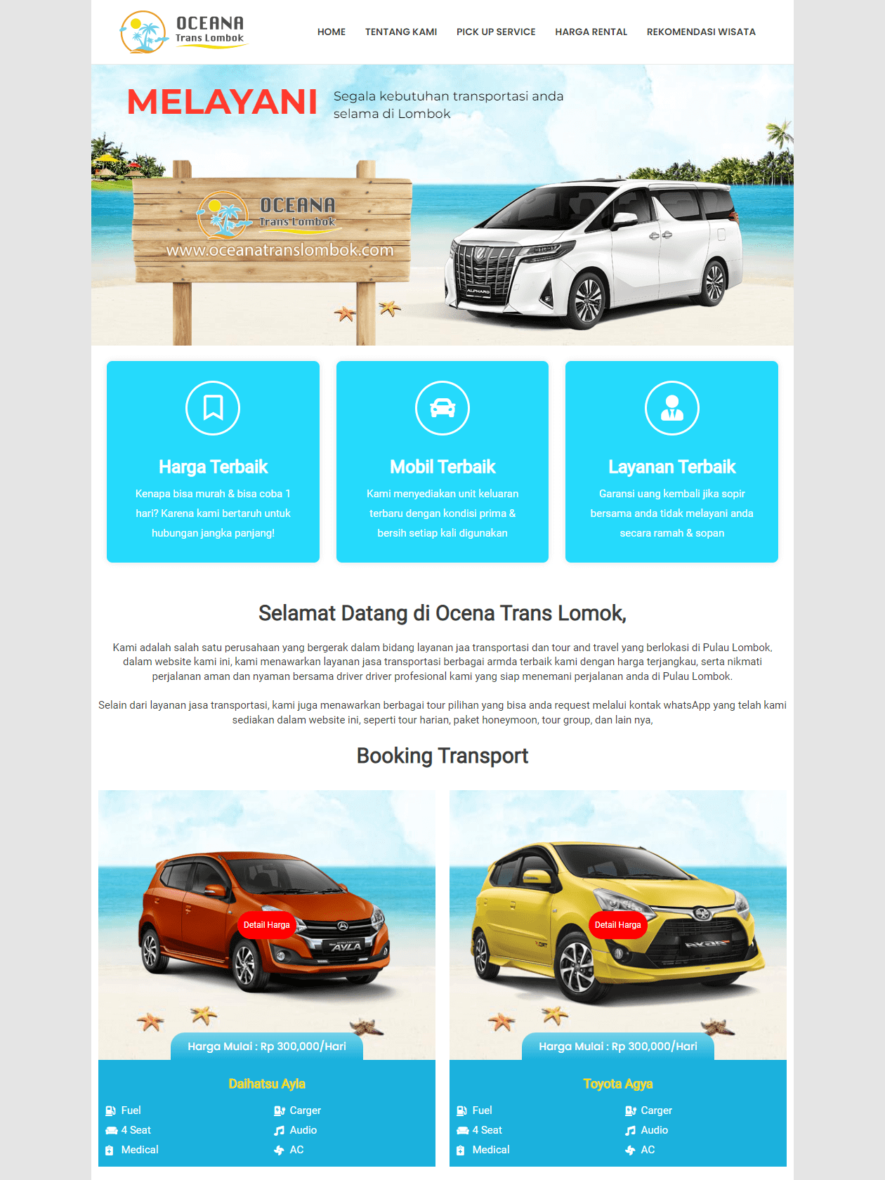 Contoh Website Transport – Inspirasi untuk Agen Travel & Rental Mobil ...